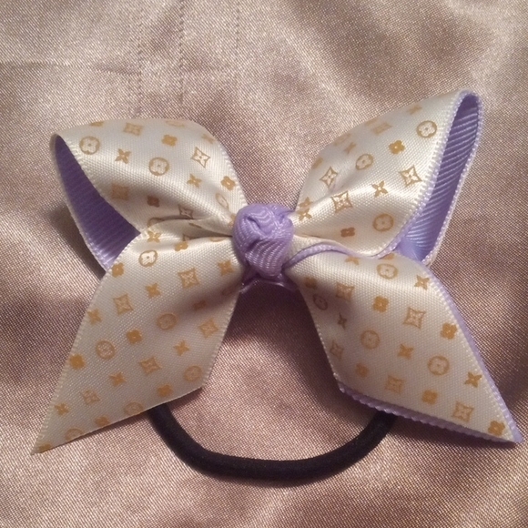 Louis Vuitton | Accessories | Louis Vuitton Purple And Gold Hair Bow ...